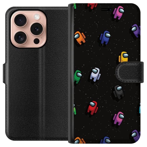 Kompatibel Tegnebogsetui til Apple iPhone 16 Pro Apple Among Us-mønster ...