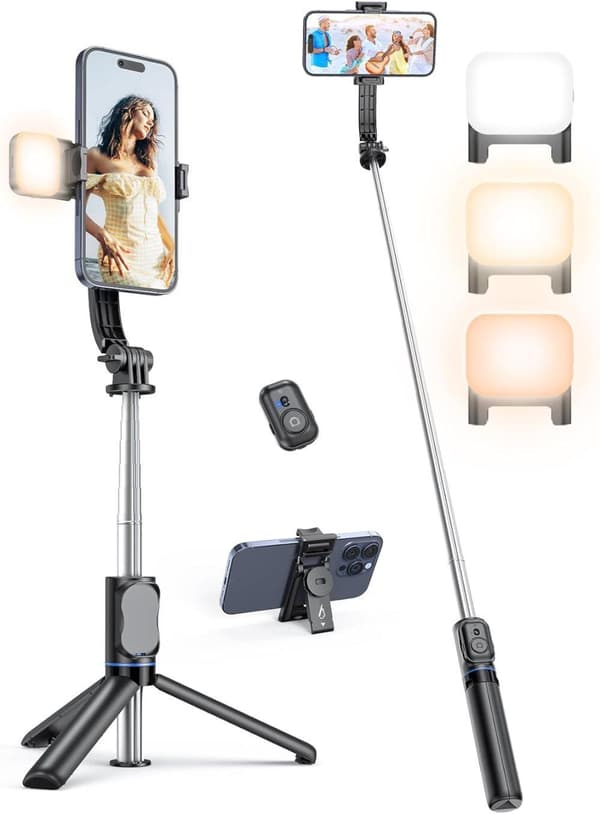 Lollanda Selfie-lampa/106cm Justerbar Tripod Mobilstativ Med Bluetooth ...