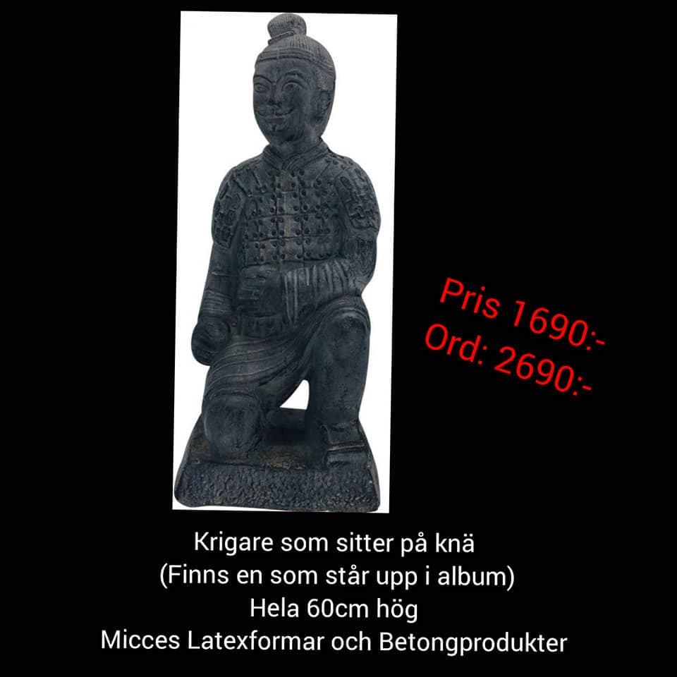 Lateksimuotti, upeasti koristeellinen Warrior on Knee, betoni, puutarha ...