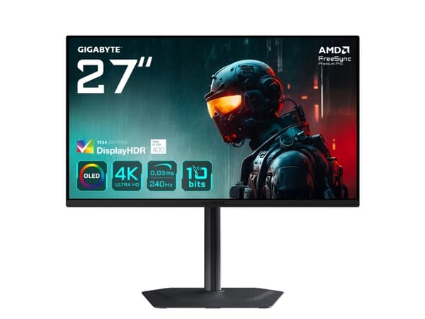 GIGABYTE MO27U2 OLED 4K UHD Gaming Monitor, 68,6 cm (27"), 3840 x 2160 pixlar, 4K Ultra HD, QD ...