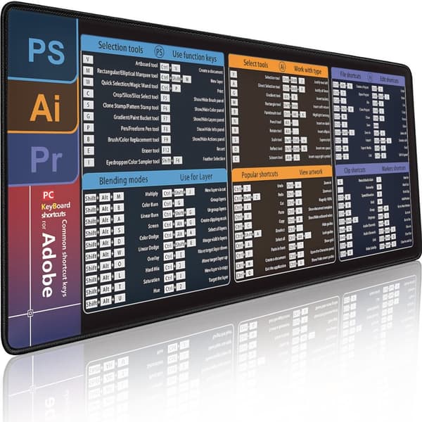 INF Ergonomisk musemåtte med engelske genvejstaster - Optimal komfort ...