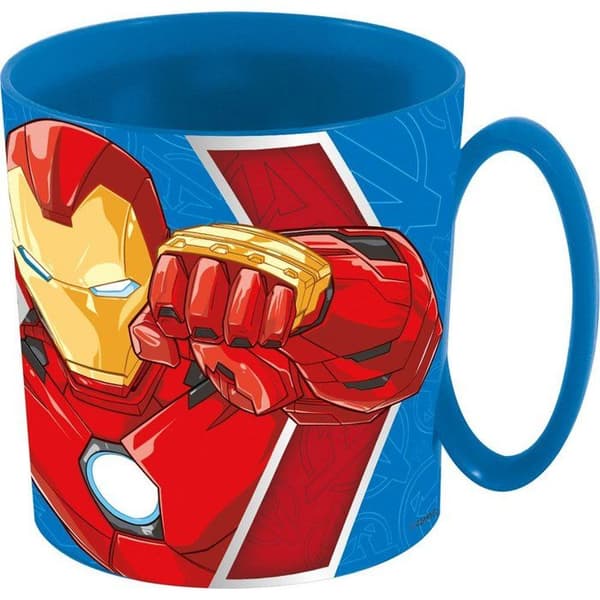 Mugg barn - Tataway - Marvel Avengers - Iron Man - Captain America - 350 ml - Blå plast | CDON