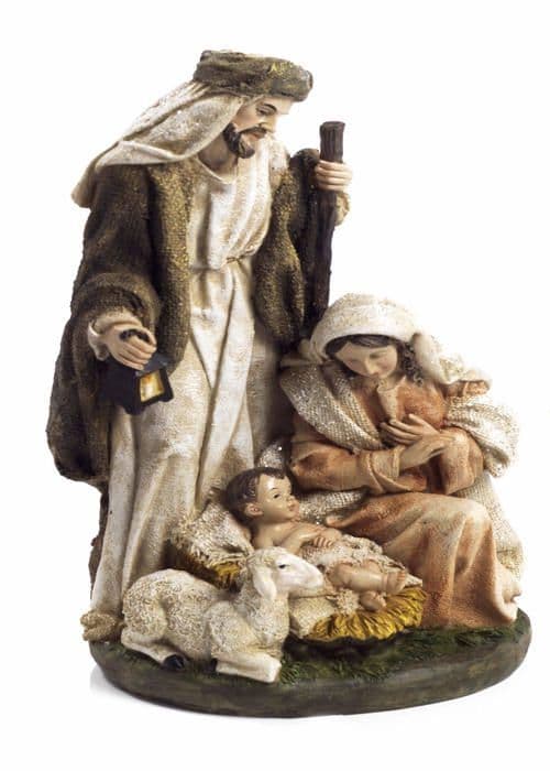 Julkrubba Paben religiösa artiklar Grupp Nativitet Heliga Familjen ...