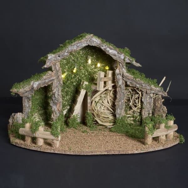 Julkrubba Tom - Liten Modell med LED - Höjd 22,5 cm | CDON