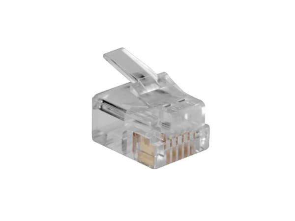 ACT RJ12 (6P/6C) modulaire connector for round cable with stranded ...