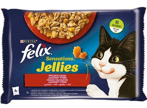Felix Sensations - oksekød med tomat og kylling med gulerod i gelé ...