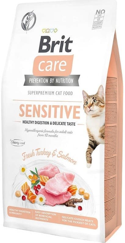 BRIT Care Spannmålsfri Sensitive Kalkon & Lax - torr kattmat - 7 kg | CDON