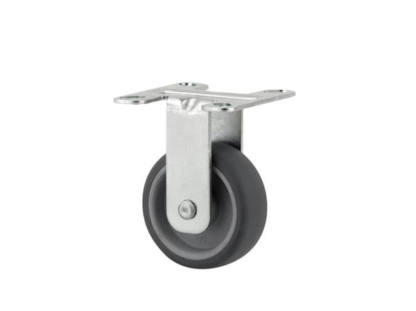 Fast hjul, gummi, Ø50 mm, 50 kg, glidlager, med platta ...