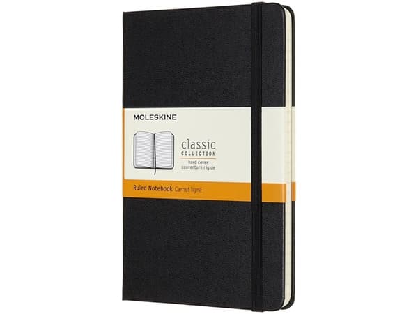 Moleskine Classic, Monokromatisk, Sort, 208 ark, 70 g/m², Linjerte ark ...