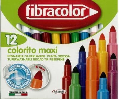 Fibracolor Mazaki Colouring Maxi 12 färger FIBRACOLOR | CDON