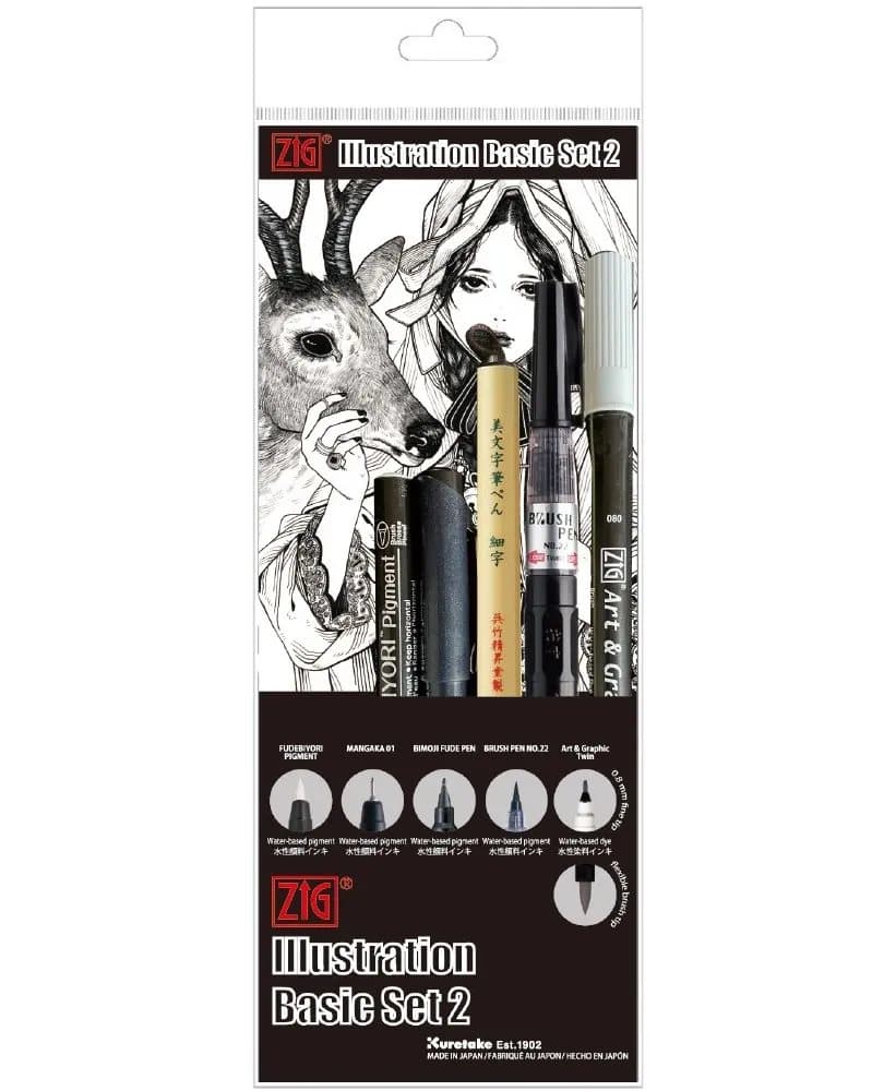 ZIG Inktober special pen set - Illustration Basic Set 2 | CDON
