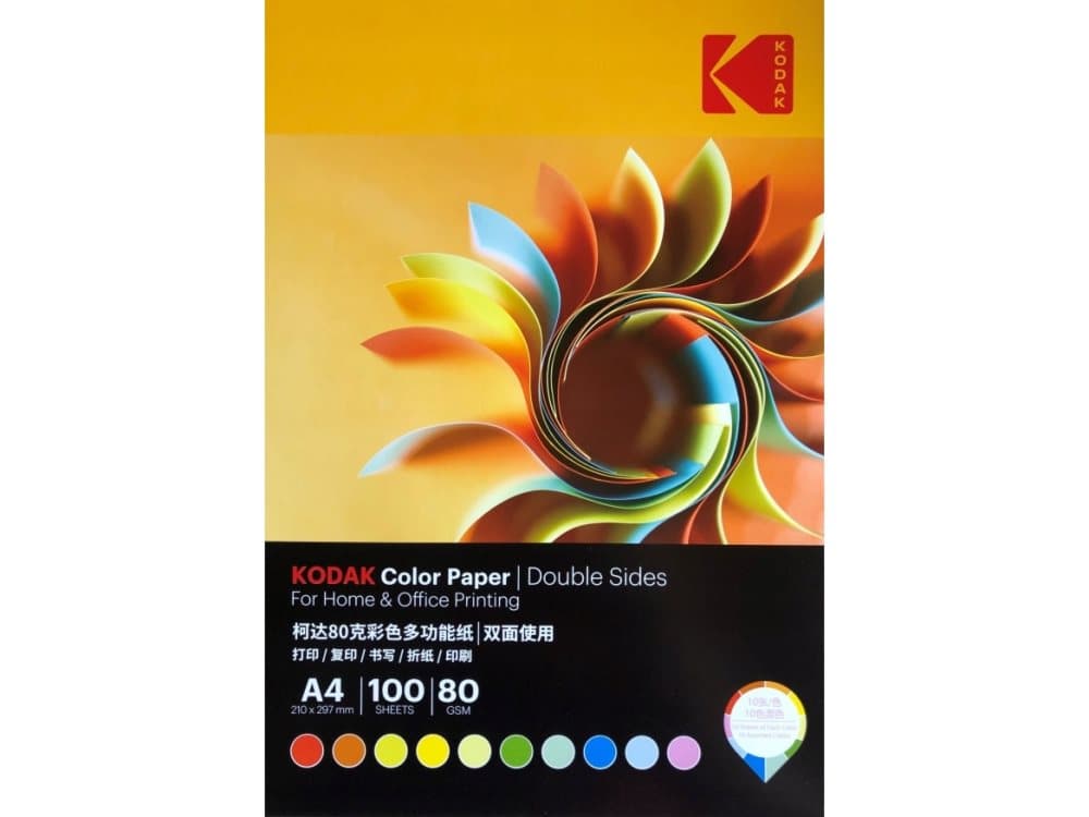 Kodak Color Paper Copier A4 Kodak 80g/100 Sheets/Mix Color/Cat 9891-300 ...