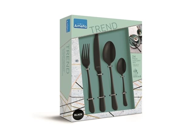 Amefa Austin 1410 - 24-pc set in trend box - black | CDON