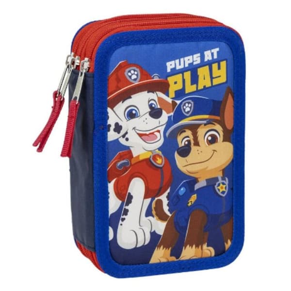Triple Pencil Case The Paw Patrol Blue 12,5 x 6,5 x 19,5 cm | CDON