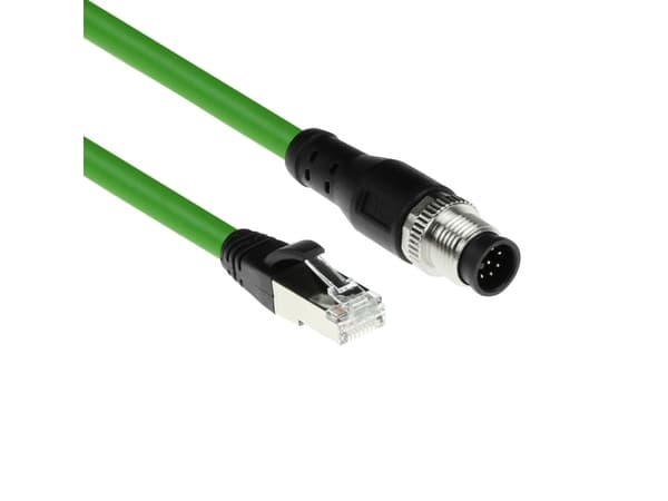 ACT Industrial 1.50 meters Sensor cable M12A 8-pin male to RJ45 male ...