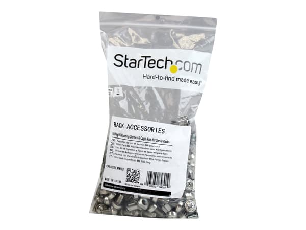 StarTech.com M6 Screws and Cage Nuts - 100 Pack - M6 Mounting Screws ...