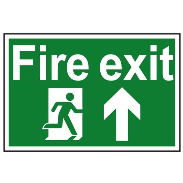 Scan Fire Exit Running Man Arrow Up - Pvc Sign 300 X 200mm | CDON
