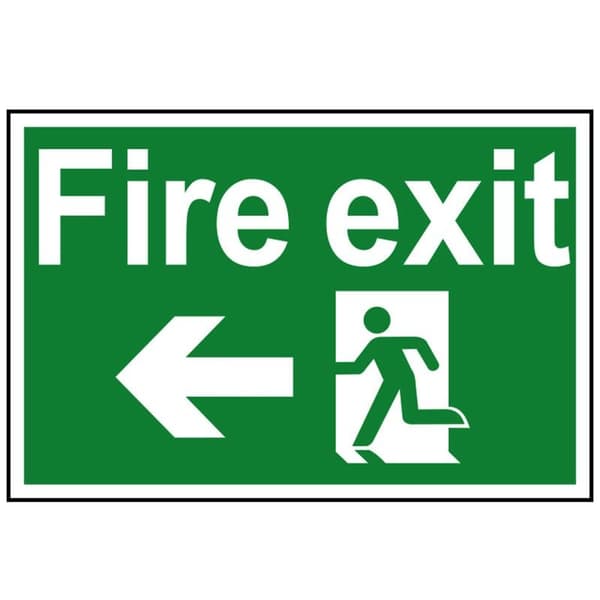 Scan Fire Exit Running Man Arrow Left - Pvc Sign 300 X 200mm | CDON