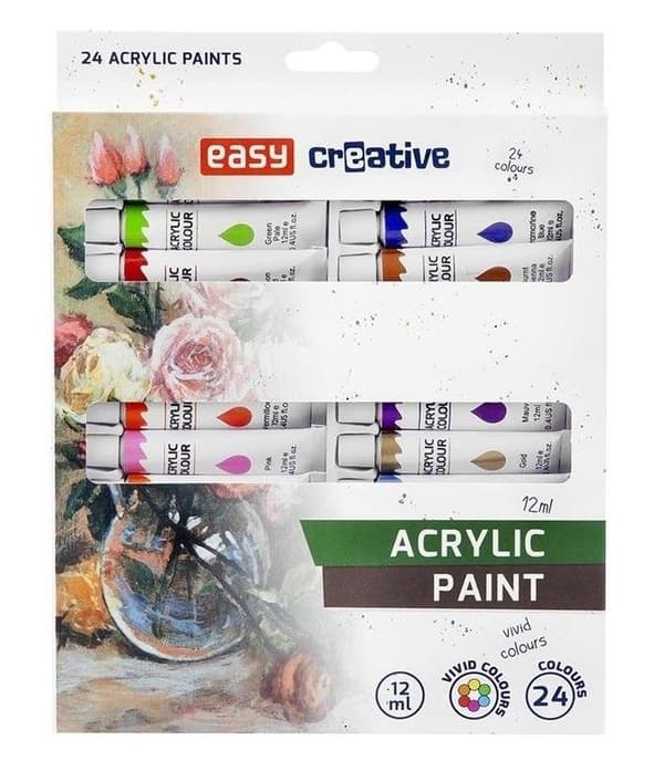 Akryylimaalit 24 väriä HELPPOA | CDON