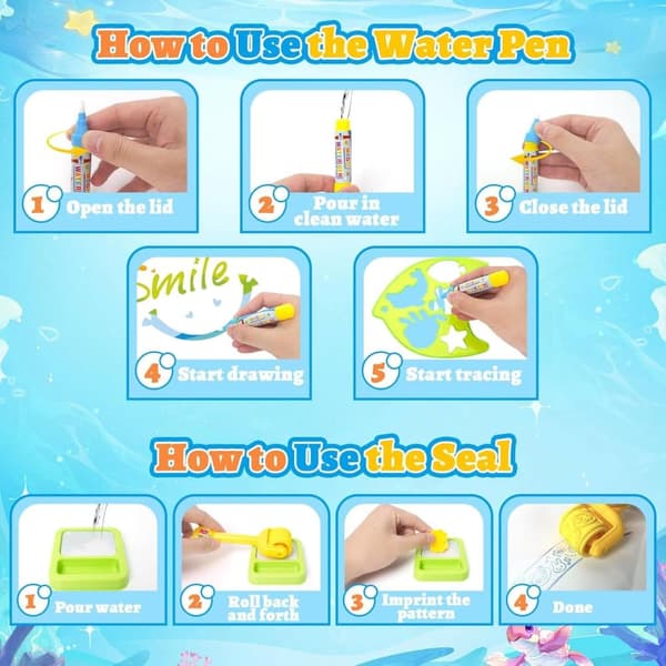 Vattenritmatta för Barn 1–6 År – Interaktiv Målarlek & Aqua Magic ...