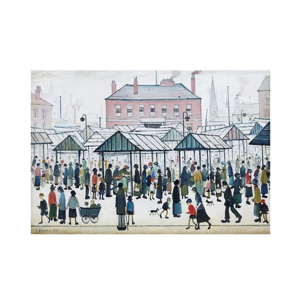 L.S. Lowry Market Scene Northern Town 1939 Print | CDON