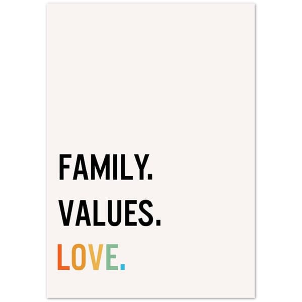 Family Values Love Poster - A4 21X29.7 cm / 8X12? | CDON