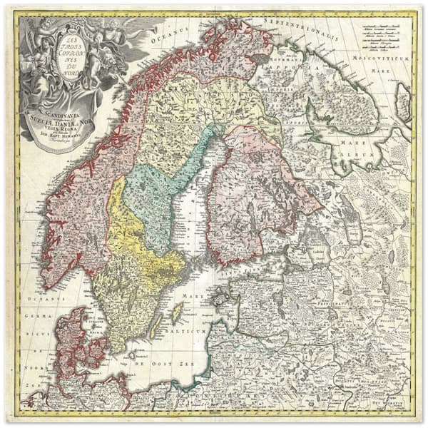 Norden Karta Poster - 30X30 cm / 12X12? | CDON