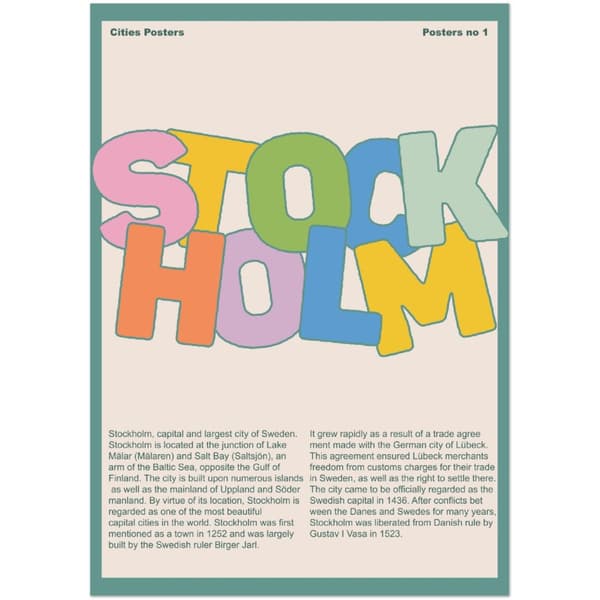 Stockholm Poster - A3 (29.7 X 42 cm) | CDON