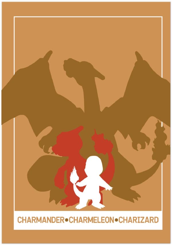 Charmander - Charmeleon - Charizard Poster - 70X100 cm / 28X40? | CDON