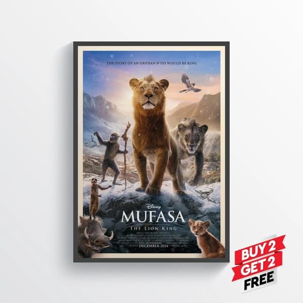 Mufasa The Lion King Movie Film Poster Print Wall Art Gift A5 14.8 x ...