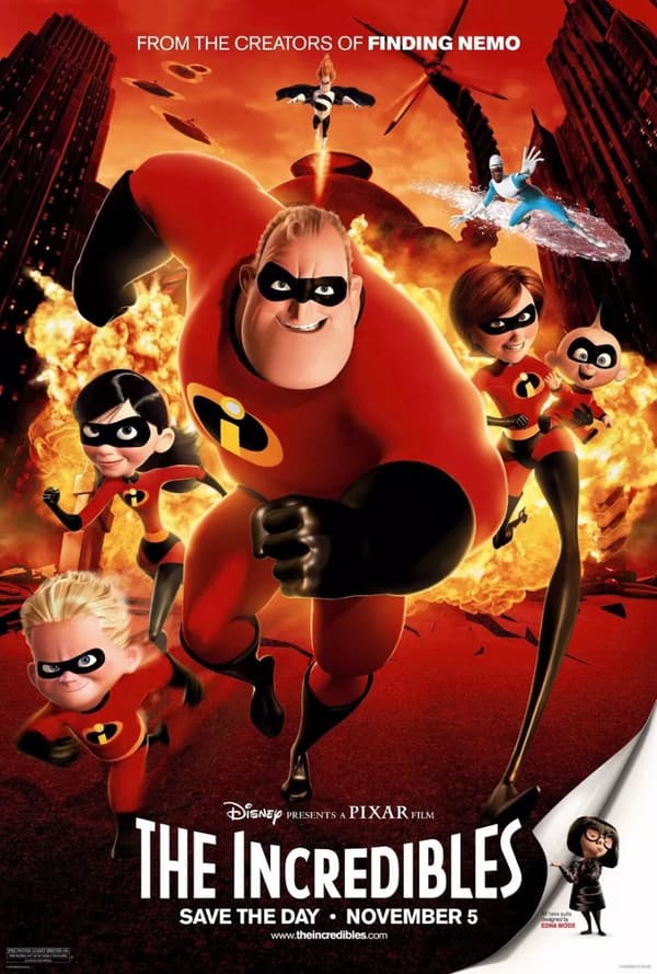 Disney Movie Pixar Kids Animated Film Poster Prints Wall Art Posters The Incredibles A5 14.8 x ...