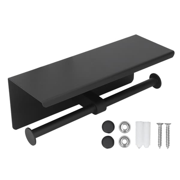 Toalettpappershållare i rostfritt stål med självhäftande hylla för ...