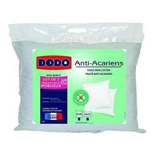 Dodo Set med 2 rektangulära antidammkvalsterkuddar Vita 50 x 70 cm ...