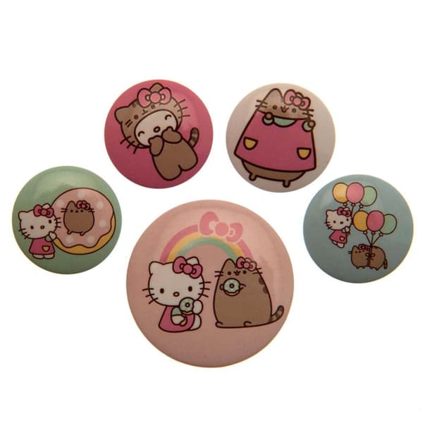 Hello Kitty Pusheen Badge Set | CDON