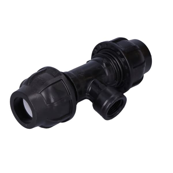 PP-kompressions-T-koppling 90 grader 25x1/2"x25 GW invändig gänga PN16 ...