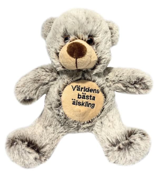 Nalle Världens bästa älskling Grå 20 cm | CDON