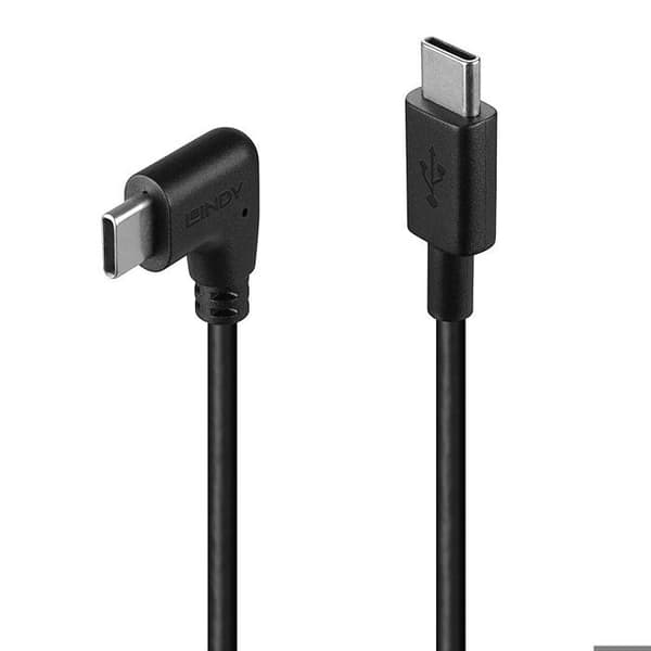 LINDY USB C-kabel till vinklad USB typ C - 1m svart | CDON