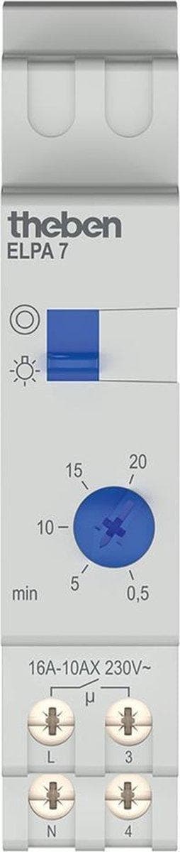 Theben 0070002 ELPA 7 timerbrytare för trappbelysning - trapptimer, elektromekanisk ...