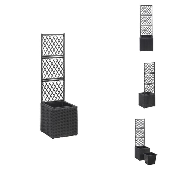 The Living Store Spaljé med 1 kruka upphöjd 30x30x107 cm konstrotting ...