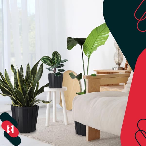 Muovinen kukkaruukku kukille ja yrteille parvekkeelle tai terassille, antrasiitti, 16,5x15 cm | CDON