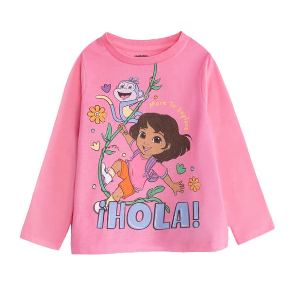 Dora The Explorer Childrens/Kids Character Long Pyjama Set (Pack of 2 ...