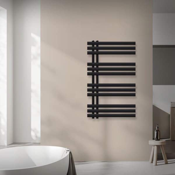 Design badrumsradiator Iron EM 600x1000 mm svart matt Luxe Bath | CDON