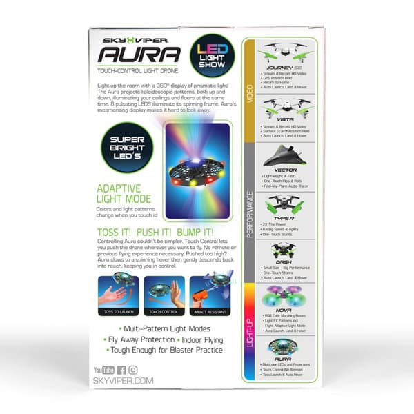 Sky Viper Aura Force Drönare med LED-ljus | CDON