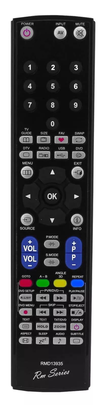 RM Series Remote Control Compatible with BLAUPUNKT 43/137O-WB-11B-FEGU ...