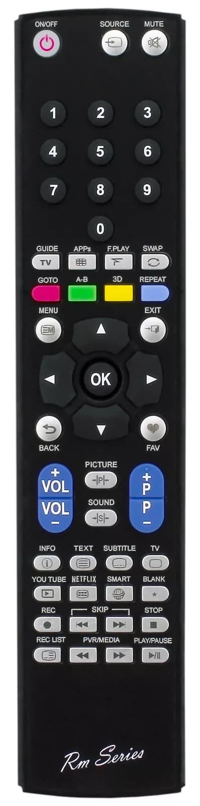 RM Series Remote Control fits BLAUPUNKT 40/148M-GB-11B-FEGPX-UK 40/148O ...
