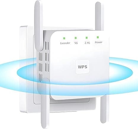 OBOSOE WiFi Extender – 1200 Mbps kaksikaistainen (2.4 GHz ja 5 GHz) signaalinvahvistin toistin ...