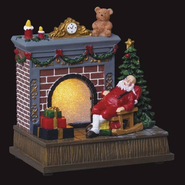 Julby med eldstad, jultomte 18 LED batteridrivna Feeric lights & jul | CDON