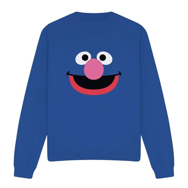 Sesame Street Unisex Adult Grover Face Sweatshirt | CDON