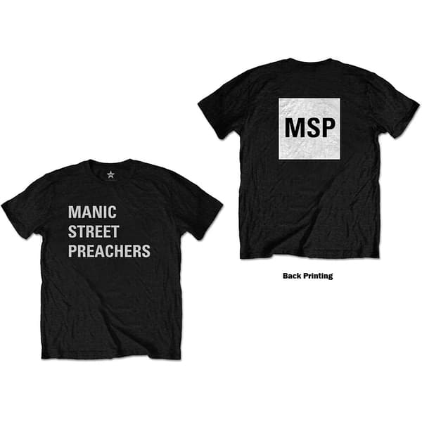 Manic Street Preachers Unisex T-Shirt: Block Logo (Back Print) (Small ...