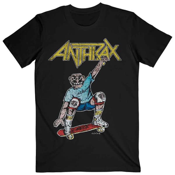 Anthrax T Shirt Spreading Skater Notman Vintage Logo Official Mens ...